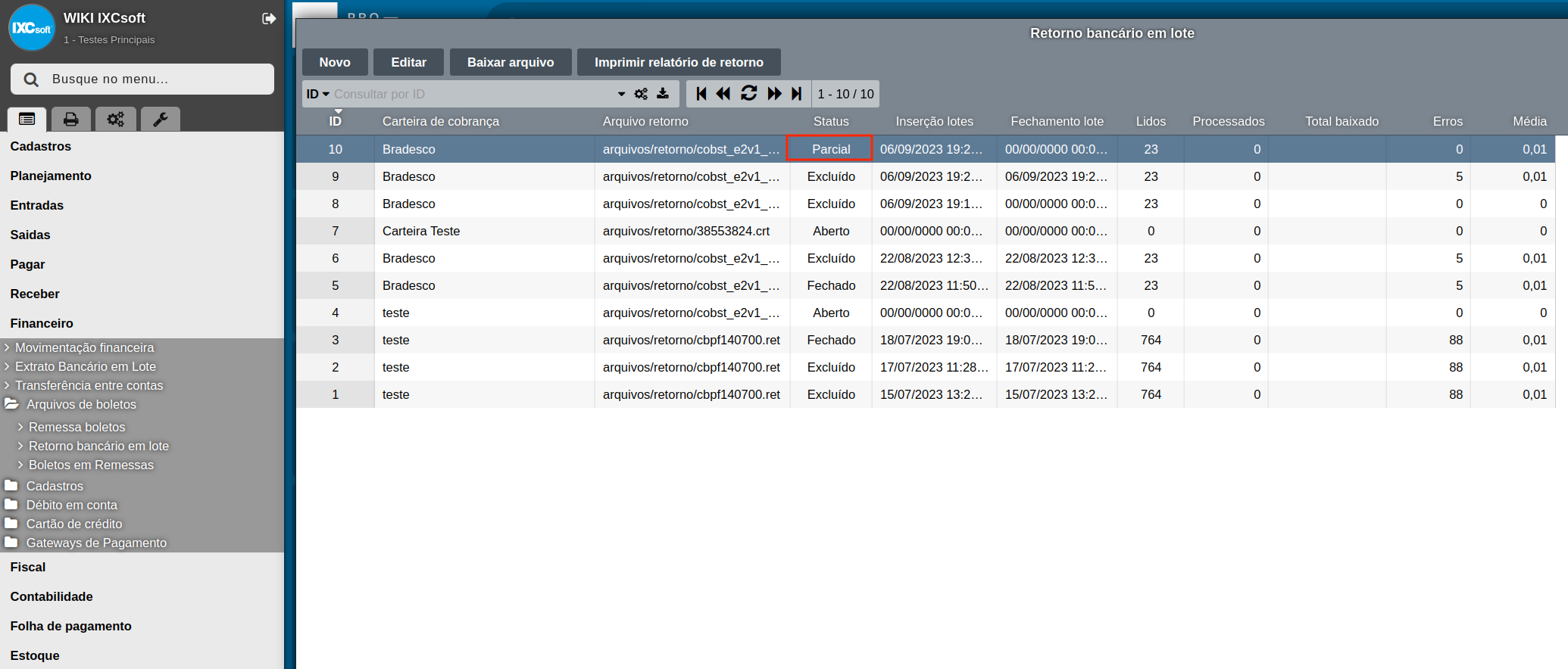 Como processar o arquivo de retorno no IXC | IXCWiki