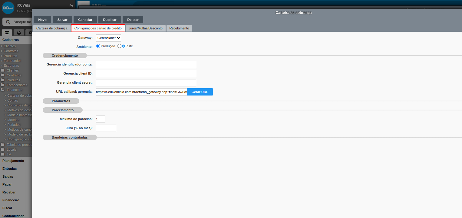 Gerencianet Card (Efí) | IXCWiki