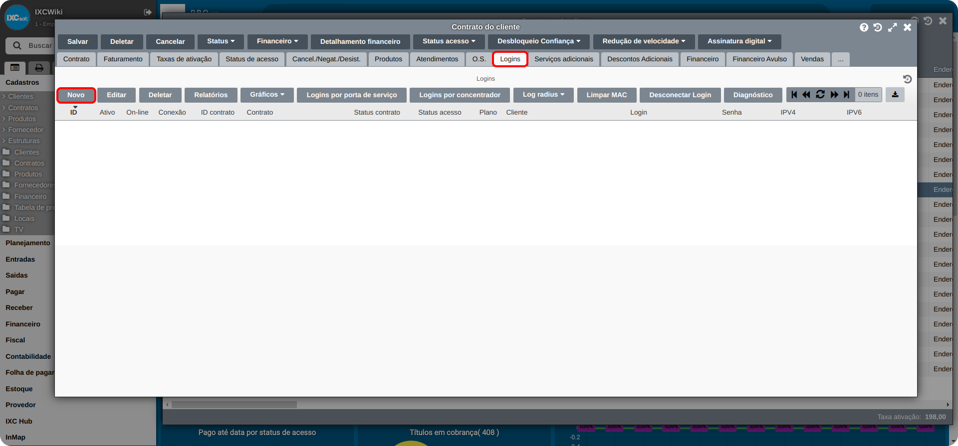 Como adicionar outro login ao contrato | IXCWiki