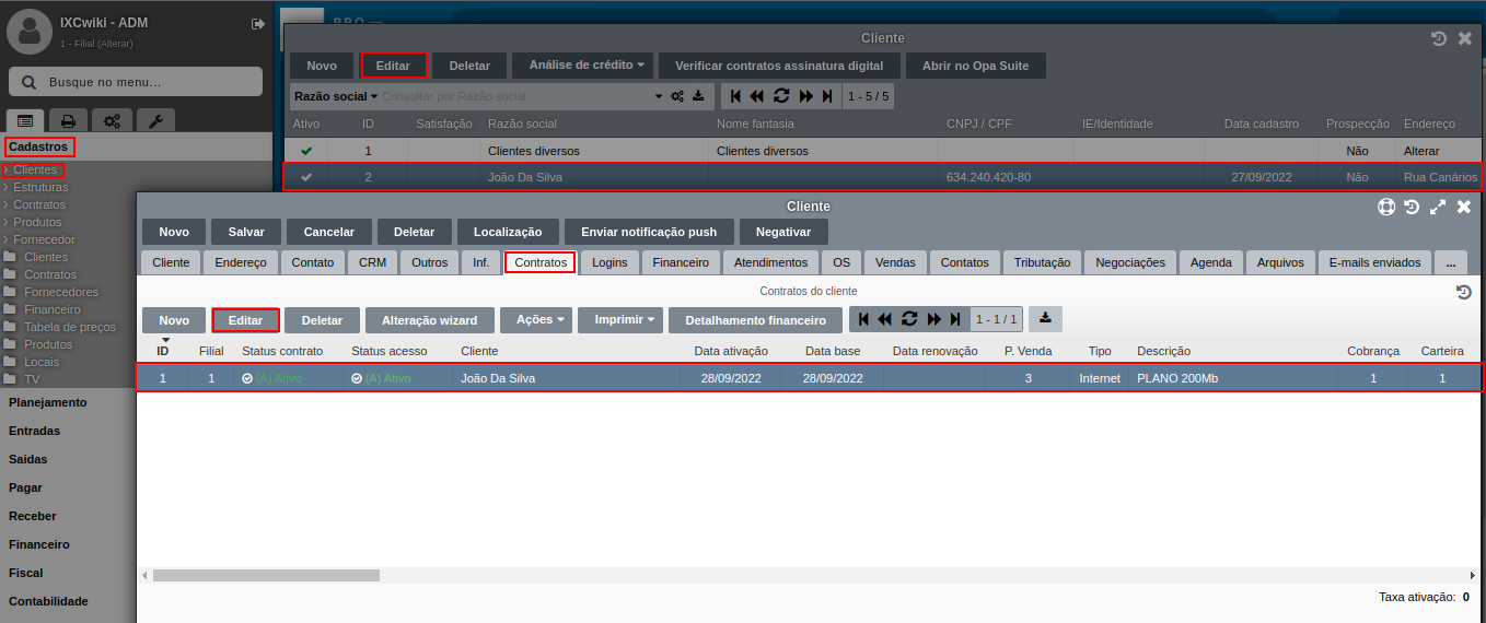 Como fazer o bloqueio manual de um cliente | IXCWiki