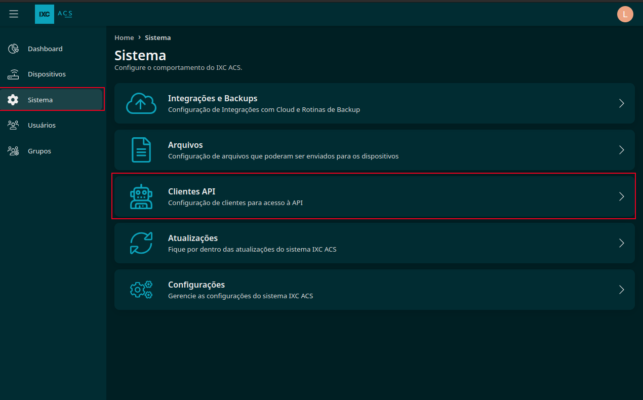 Integrar IXC ACS com o IXCProvedor | IXCWiki