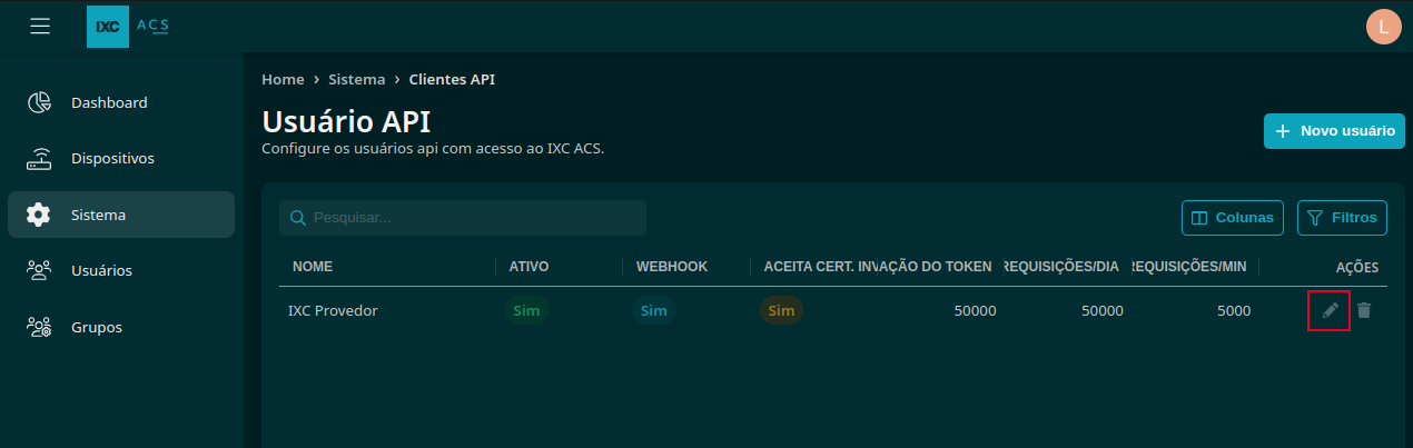 Integrar IXC ACS com o IXCProvedor | IXCWiki