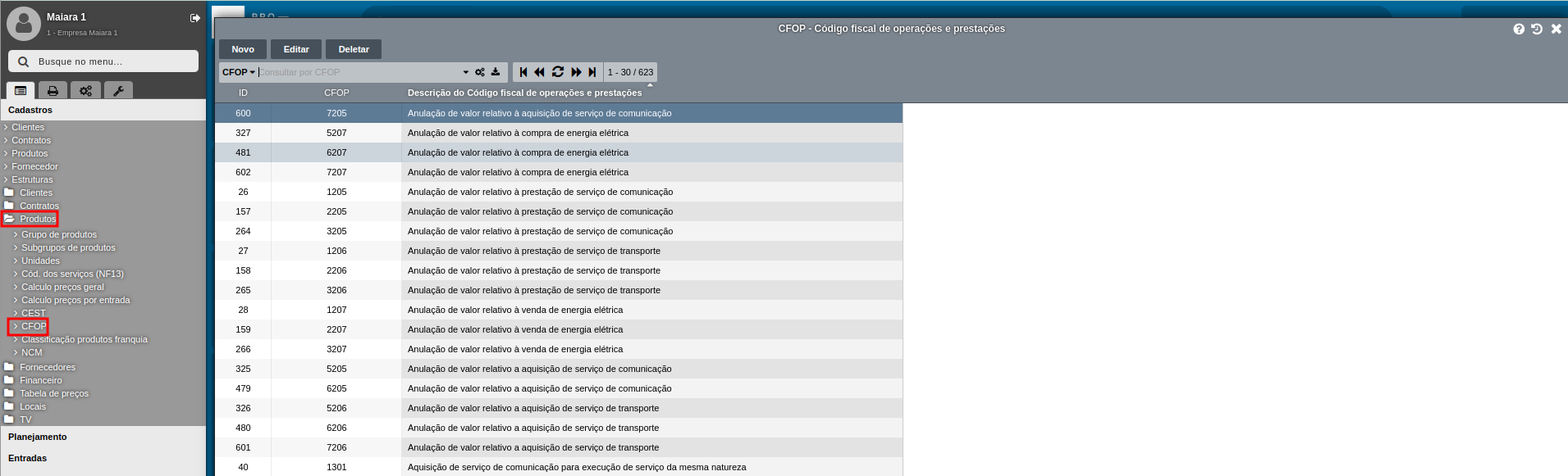 Códigos de CFOP | IXCWiki